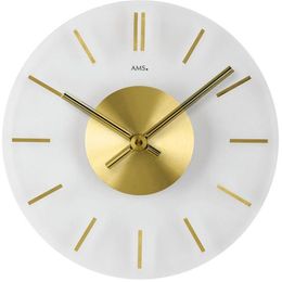 AMS AMS Wanduhr &raquo;W9319&laquo; Quarzuhr,Glas,Wohnzimmer,Esszimmer,K&uuml;che,Arbeitszimmer,B&uuml;ro, Flur gold