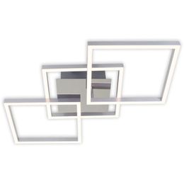 Briloner Leuchten LED Deckenleuchte &raquo;3217018 FRAME&laquo; LED-Board Warmwei&szlig; Deckenlampe, 76,3x36,8x7,3cm, Chrom-Alu, 36W, Wohnzimmer, K&uuml;che, Flur silber