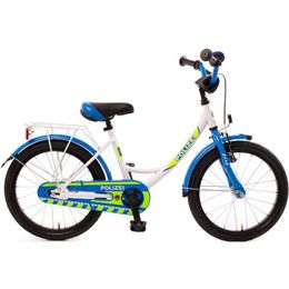 Bachtenkirch Kinderfahrrad &raquo;Kinderfahrrad "POLIZEI" kristall-wei&szlig;/blau/neon&laquo; 1 Gang ohne Schaltung wei&szlig; Kinderfahrrad