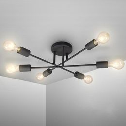B.K.LICHT LED Deckenleuchte E27 Warmwei&szlig; LED Vintage-Leuchte Deckenlampe Retro Industrial E27 schwarz rustikal schwarz