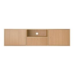 &raquo;Mistral Fernsehschrank, Medienm&ouml;bel, H&auml;ngend&laquo; T&uuml;ren mit Akustikstoff, Schublade, Lowboard, B: 161,5 cm wei&szlig; MDF, Massivholz, Spanplatte