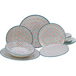 Creatable Teller-Set &raquo;Stella&laquo; orientalisches Fliesenmotiv bunt Porzellan