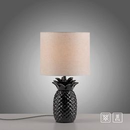 OTTO home Tischleuchte &raquo;Torrik - Tischlampe im Ananas Design&laquo; E14 Warmwei&szlig; Leinenschirm, Ananas, Pineapple, schwarz, E14 schwarz