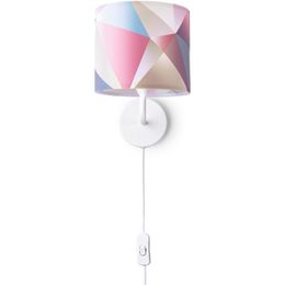 Paco Home Wandleuchte &raquo;Kosy 309&laquo; E14 Stecker Flur Lampe Wohnzimmer &acirc;&circ;...18cm Pastell Deko Kabel 3m E14 wei&szlig;