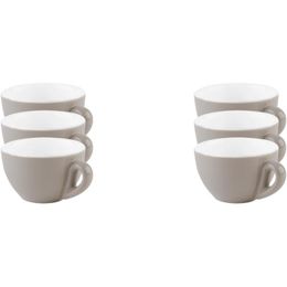 APS Tasse &raquo;6er Set Kaffeetassen -SNUG-&laquo; f&uuml;r Hei&szlig;getr&auml;nke aller Art geeignet grau Porzellan