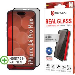 Displex Displayschutzglas &raquo;Privacy Glass FC - iPhone 14 Pro Max&laquo; schwarz Glas Schlag- und Aufprallschutz f&uuml;r das Display