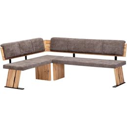 massivline&more Eckbank &raquo;SK Kota, Esszimmerbank, K&uuml;chenbank, Polstereckbank&laquo; 3 Stk. tlg. umstellbar, Ma&szlig;e: 155 x 205 cm braun Holzwerkstoff, Polyester