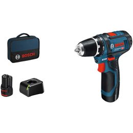 Bosch Professional Akku-Bohrschrauber &raquo;GSR 12V-15&laquo; Set, inkl. 2 Akkus und Ladeger&auml;t silber LED-Licht zur Beleuchtung des Arbeitsbereichs