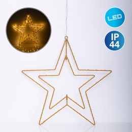 N&auml;ve n&auml;ve Dekolicht &raquo;Stern&laquo; 1 Stk. Warmwei&szlig; golden mit Aufh&auml;ngung &Atilde; ̃ 40cm Licht warmwei&szlig; 70 LED IP44 gold