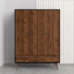 Andas Kleiderschrank &raquo;RY&laquo; mit 3 T&uuml;ren und 3 Schubladen, Breite/H&ouml;he 150/200 cm braun Holzwerkstoff