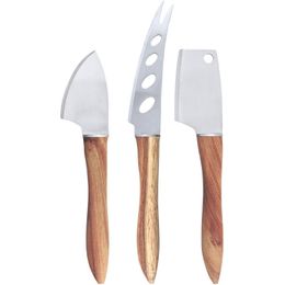 SWISSMAR K&auml;semesser &raquo;Set: 3-teilig&laquo; Hackmesser, K&auml;se-, Parmesan-K&auml;semesser, Edelstahl, Akazienholz braun Edelstahl