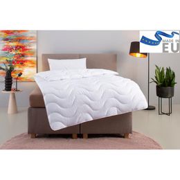 OTTO home Microfaserbettdecke + Microfaserkissen &raquo;Mailo, Bettdecke 135x200 cm, 155x220 cm&laquo; 2-tlg., Set mit Kissen 80x80 cm, Sommer, Winter wei&szlig; Bezug: