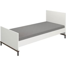 YUNY by PAIDI Kinderbett &raquo;LOVELY ALIV 90x200cm Jugendliege in Off-White&laquo; B/H/T ca. 207x96x91cm, Off-White/Dark-Walnut, zeitloses und langlebiges 