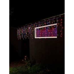 Konstsmide LED-Lichtervorhang &raquo;Weihnachtsdeko aussen&laquo; 200 Stk.-flammig LED Eisregen Lichtervorhang, mit bunten Globes, 200 bunte Dioden transparent