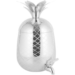 ECHTWERK Getr&auml;nkespender &raquo;Ananas/ Pineapple&laquo; mit Zapfhahn aus hochwertigem Edelstahl,, 33 x 19,5 cm, 4,7 L silber