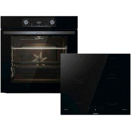 Gorenje Backofen-Set &raquo;BLACKSET2&laquo; mit 1-fach-Teleskopauszug Aqua Clean Pizzafunktion mit 300 &deg;C &ndash; perfekt f&uuml;r Pizza, Focaccia und mehr! schwarz AirFry-