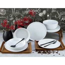 Creatable Tafelservice &raquo;Geschirr-Set Chef Collection&laquo; Teller Set, wei&szlig;, nordisches Design, 12 Teile, f&uuml;r 6 Personen wei&szlig; Porzellan