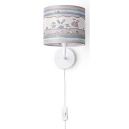 Paco Home Wandleuchte &raquo;Cosmo 210&laquo; E14 Kinderlampe Wandlampe Schalter &acirc;&circ;...18cm Tier-Motiv Beige Kabel 3m E14 wei&szlig;
