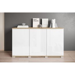 OTTO home Sideboard &raquo;Kenia, moderne grifflose Kommode mit 3 T&uuml;ren, Breite 120 cm&laquo; 1 Stk. tlg. Push-to-Open-Fronten, h&ouml;henverstellbaren Einlegeb&ouml;den 