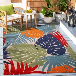 Sanat Teppich &raquo;Floral Outdoor&laquo; rechteckig 6 mm H&ouml;he In- und Outdoor geeignet, florales Design, Balkon, Terasse bunt Kunstfaser