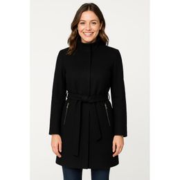 V&eacute;ro Moda Vero Moda Damen Kurzmantel &raquo;VMBLASSJESSY AW WOOL JACKET GA LCS&laquo; mit Wollanteil und Lederimitat Details schwarz M