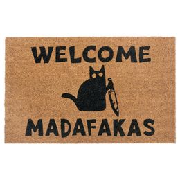 Hanse Home Fu&szlig;matte &raquo;Mix Mats Kokos Welcome Madafakas, T&uuml;rmatte&laquo; rechteckig 15 mm H&ouml;he Kokos, Schmutzfangmatte, Outdoor, Rutschfest, Innen, Kokosmatte