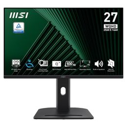 MSI LED-Monitor &raquo;PRO MP275QPG&laquo; 69 cm/27 &prime;&prime; 2560 x 1440 px WQHD 1 Reaktionszeit 100 Hz dreh-, neig-,schwenk-, h&ouml;henverstellbar, Speaker schwarz Neig-, 