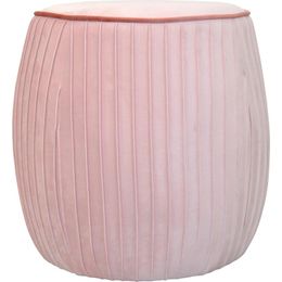 Home Affaire Hocker 1 Stk. tlg. rosa Samtbezug 100% Polyester