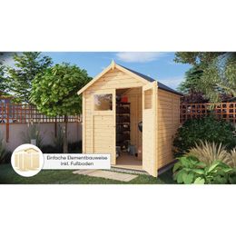 Konifera Gartenhaus &raquo;Sylt 2&laquo; Inklusive Fussboden beige Massivholz