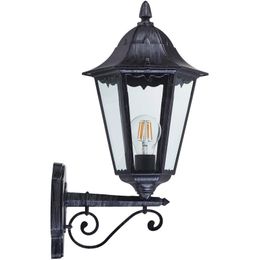 Eglo Wandleuchte &raquo;Navedo Au&szlig;en-Wandlampe, Wandlampe aus Aluguss und Glas, E27, IP44&laquo; E27 1 Stk. Wand-/Deckenleuchte - L20 x H47,5 x AL28,5 cm - 