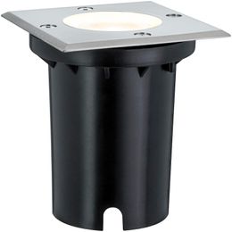 Paulmann LED Einbauleuchte &raquo;Outdoor 230V Boden IP67 eckig GU10 3,5W 108x108mm Edelstahl/Metall&laquo; GU10 1 Stk. Warmwei&szlig; GU10, IP67 silber