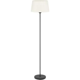 Eglo Stehlampe &raquo;FEBRES Stehlampe - Stahl - E27 - 1X60W - IP20&laquo; E27 1 Stk. Standlampe, Boucl&eacute; Stoff, wei&szlig;, schwarz, Wohnzimmer, H153 x &Oslash; 35 cm