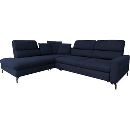 Alina Ecksofa &raquo;Louis&laquo; Breite 286 cm, R&uuml;ckenlehnenverstellung, wahlweise mit Bettfunktion blau Struktur fein TCM (100% Polyester)