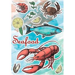 Komar Wandtattoo &raquo;Seafood - Gr&ouml;&szlig;e 50 x 70 cm&laquo; selbstklebend, Wandsticker bunt Folie