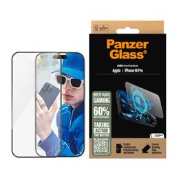 PanzerGlass Displayschutzglas &raquo;Gaming Screen Protection&laquo; f&uuml;r Apple iPhone 16 Pro Displayschutzfolie, Schutzfolie, Bildschirmschutz, kratz- & sto&szlig;fest 