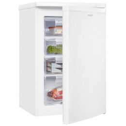 Exquisit Gefrierschrank &raquo;GS80-040E weiss&laquo; 85,5 cm hoch 55 cm breit 4*-Gefrierschrank mit ergonomischer Griffmulde &ndash; bequem zu &ouml;ffnen silber 