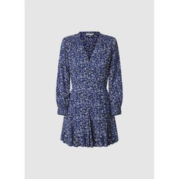 Pepe Jeans Damen Minikleid &raquo;ANNA&laquo; mit ganzfl&auml;chigem Muster blau XL (42), N-Gr