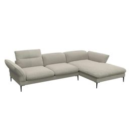 FLEXLUX &raquo;Salino, Funktionssofa mit Recamiere, Relaxsofa, Ecksofa&laquo; Sofa mit Arm- und Kopfteil-Verstellungen, Kaltschaum & Stahl-Wellen beige 100% 