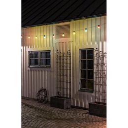 Konstsmide LED-Lichterkette &raquo;Weihnachtsdeko aussen&laquo; 20 Stk.-flammig LED Biergartenkette, 20 bunte Birnen / 160 warm wei&szlig;e Dioden schwarz