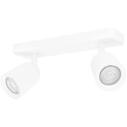 Eglo Deckenspot &raquo;CAMALDOLI Spotlampe - Stahl - GU10 - 2X10W - IP20&laquo; GU10 1 Stk. Wandleuchte, Wandspot, schwenkbar, Strahler, L30 x B4,5 x H11,5 cm