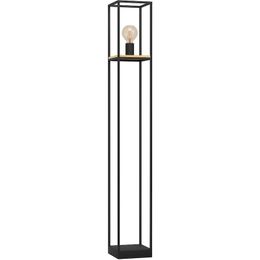 Eglo Stehlampe &raquo;LIBERTAD Stehlampe, Stahl und Holz, IP20, E27, Wohnzimmerlampe, Lampe&laquo; E27 1 Stk. Stehleuchte, L18 x B18 x H128,5 cm, schwarz, braun, 