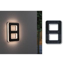 Paulmann LED Au&szlig;en-Wandleuchte &raquo;Solar Hausnummer&laquo; LED-Modul 1 Stk. Warmwei&szlig; LED-Modul, Hausnummern, Buchstaben w&auml;hlbar, Akku wechselbar schwarz