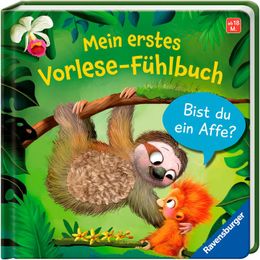 Ravensburger Kinderbuch &raquo;Pappbilderbuch, Mein erstes Vorlese-F&uuml;hlbuch Bist du ein Affe?&laquo; bunt Auf jeder Seite gibt es spannende Elemente zum F&uuml;hlen und Greifen