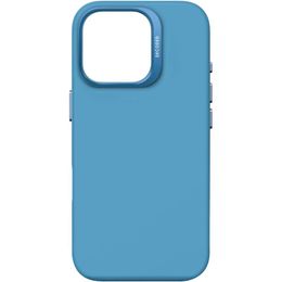 Decoded Smartphone-H&uuml;lle &raquo;AntiMicrobial Silicone Backc. iPhone 16 Pro&laquo; Smartphones blau Silikon Sto&szlig;resistenter Polycarbonat-Rahmen absorbiert St&ouml;&szlig;e 