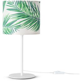 Paco Home Tischleuchte &raquo;Ostende 537&laquo; E14 Nachtlicht Kinder Lampenschirm Lampe Tisch Zimmer Palme Jungle wei&szlig;