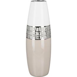 Gilde Tischvase &raquo;Pico, Dekovase&laquo; Vase aus Keramik, in Kegelform, H&ouml;he ca. 36 cm beige Keramik