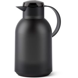 Emsa Isolierkanne &raquo;Samba&laquo; 1,5 l XXL-Modell, zeitloses Design, einfacher Knopfdruck, 24h kalt, 12h warm schwarz Glas, Kunststoff
