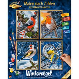 Schipper Malen nach Zahlen &raquo;Meisterklasse Quattro - Winterv&ouml;gel&laquo; Made in Germany bunt