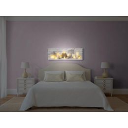 Art for the home Leinwandbild &raquo;Home, mit LED&laquo; Natur Zen LED-Leinwand s&uuml;&szlig;es gem&uuml;tliches Zuhause 30 x 90 cm Leinwand