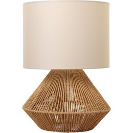 OTTO home Tischleuchte &raquo;Sillias&laquo; E27 1 Stk. Tischlampe mit Sisal Schnur, Leinenschirm / Stoff - beige, 42 cm hoch braun